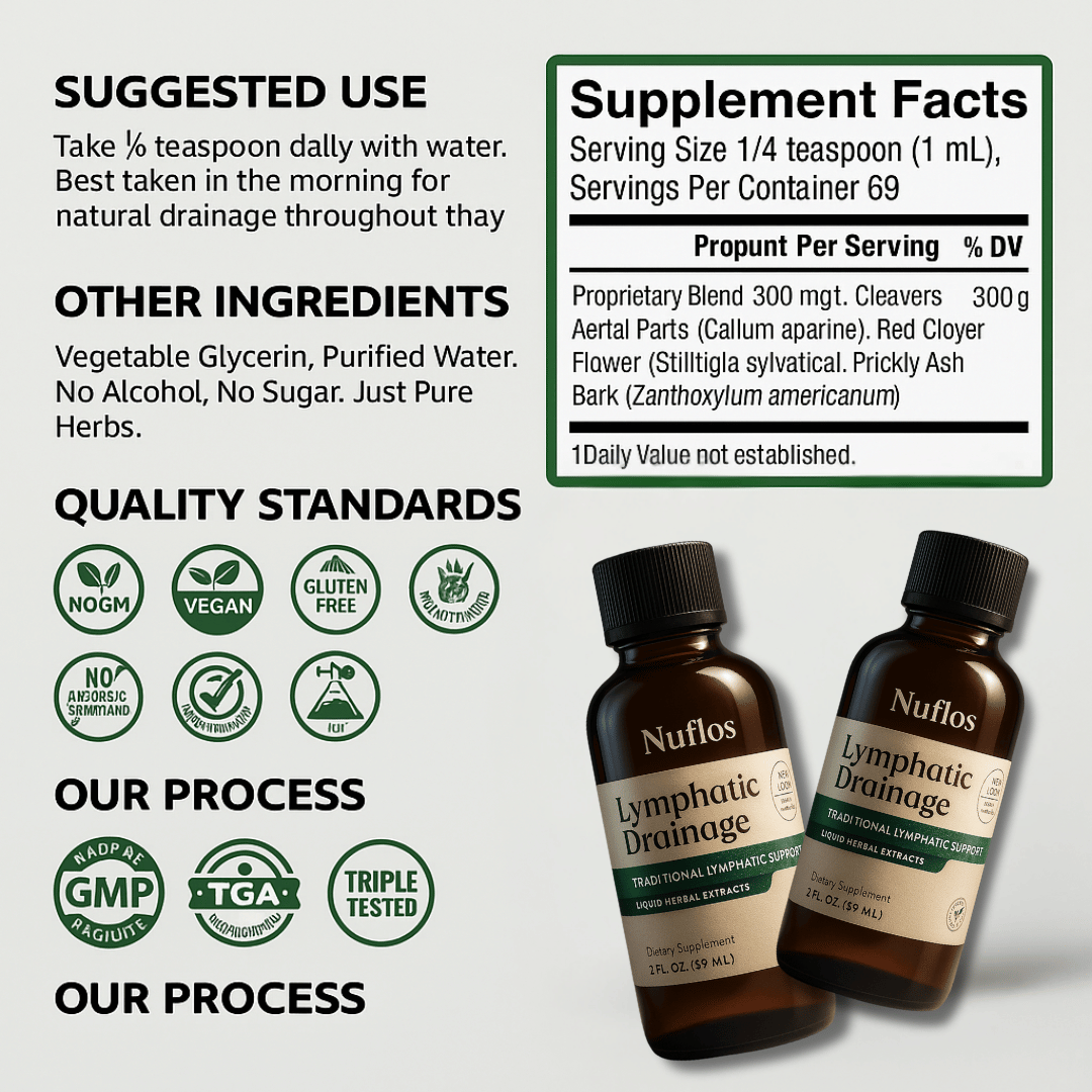 Nuflos De-Puff Drops – Naturally Drain Puffiness From Face, Belly, And