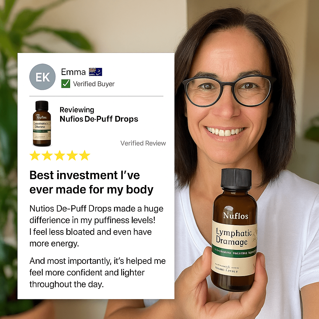 Nuflos De-Puff Drops – Naturally Drain Puffiness From Face, Belly, And